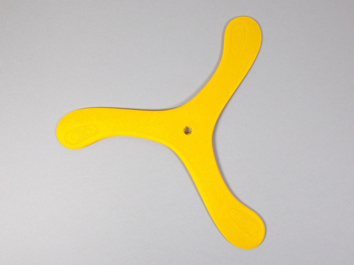 Boomerang Renner Yellow durable right-handed copolymer returning boomerang